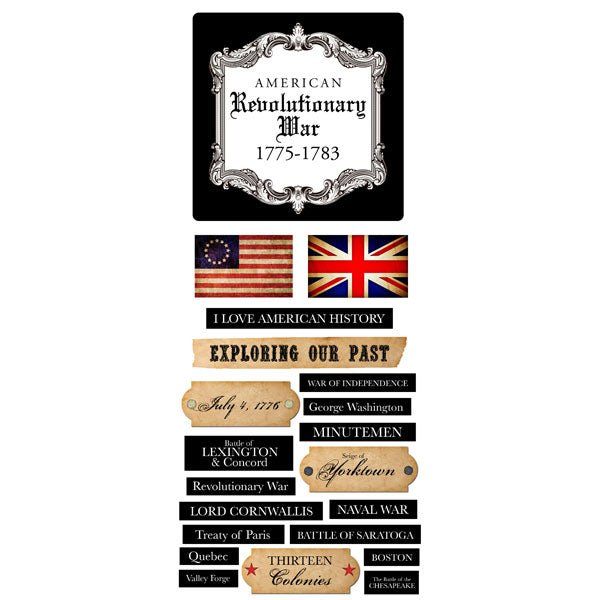 Scrapbook Customs REVOLUTIONARY WAR BATTLES Stickers 21pc – Scrapbooksrus